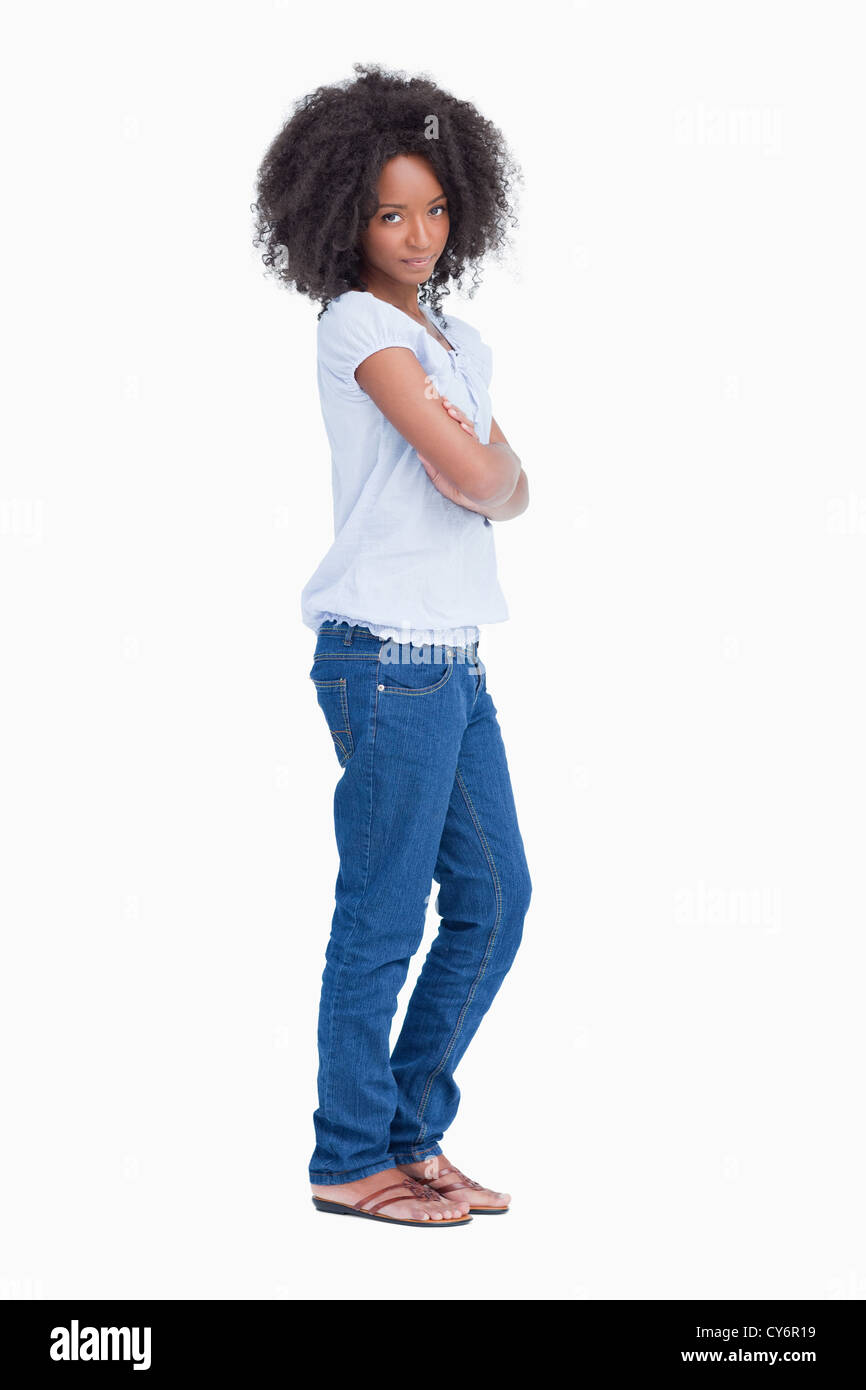 Women Standing With Arms Folded Side View