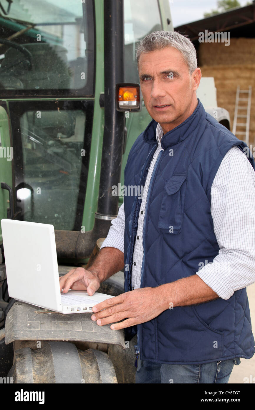 man with computer Stock Photo - Alamy