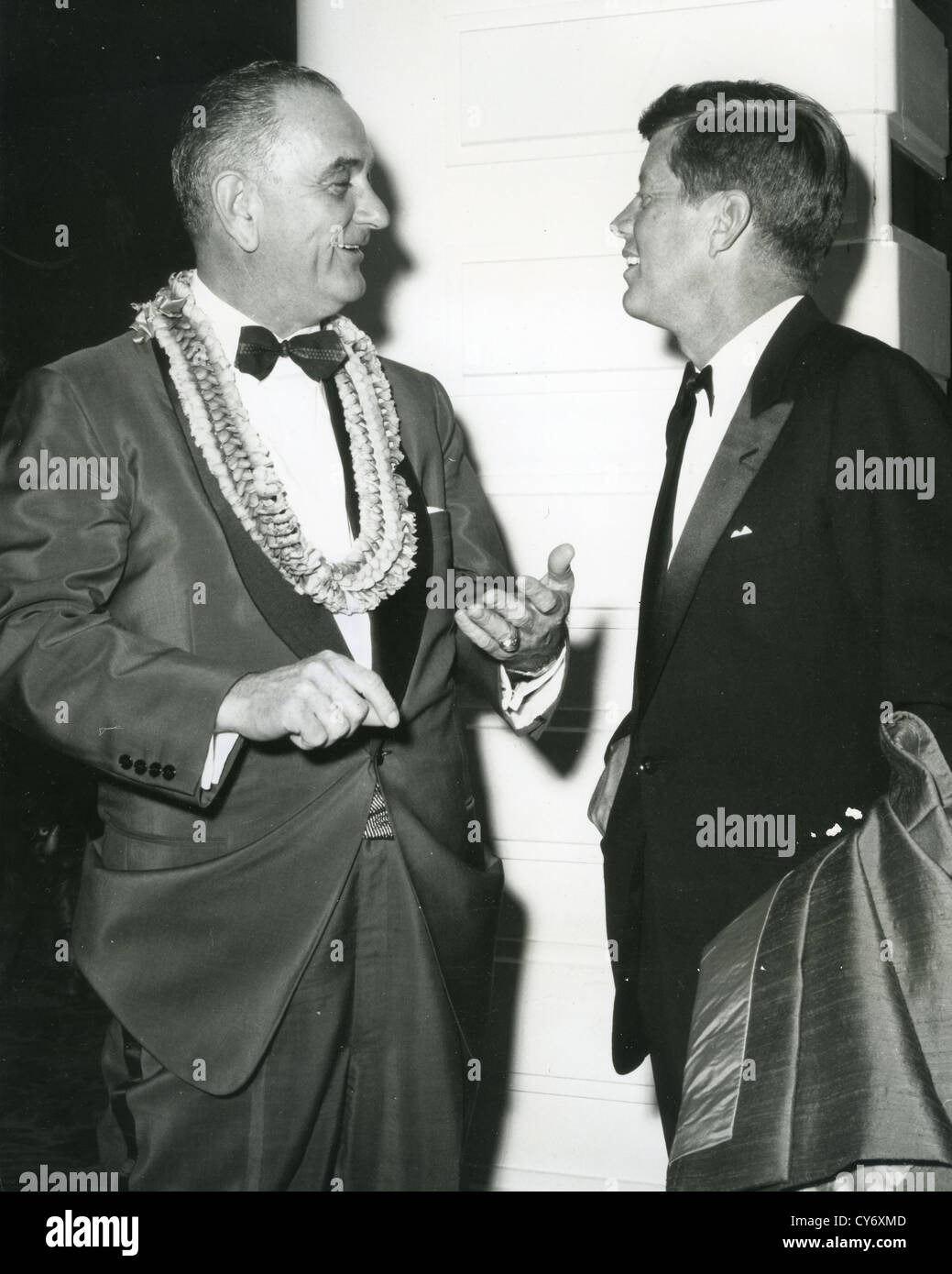 JOHN F. KENNEDY at right with Lyndon B. Johnson during the 1960 ...