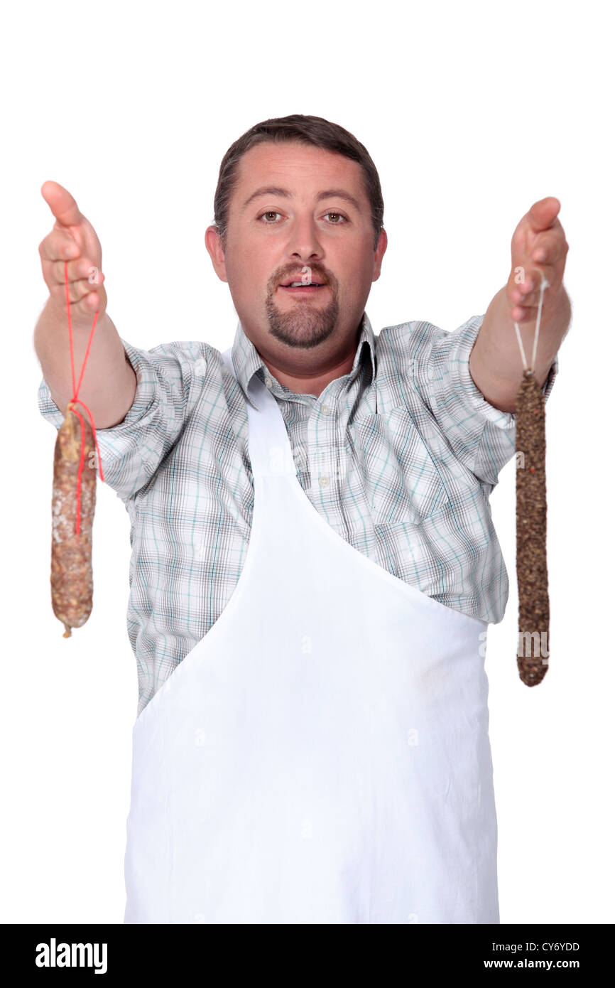 portrait of a butcher Stock Photo - Alamy