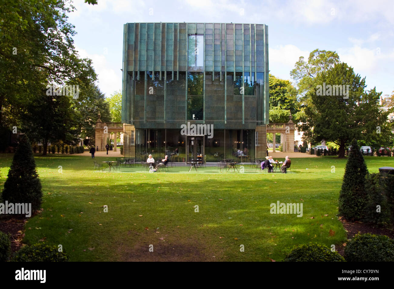 Rear gardens of Holburne Museum showing modern extension of original ...