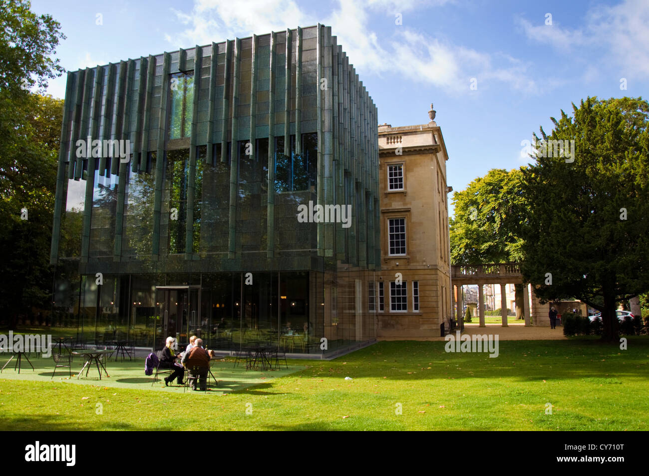 Rear gardens of Holburne Museum showing modern extension of original ...