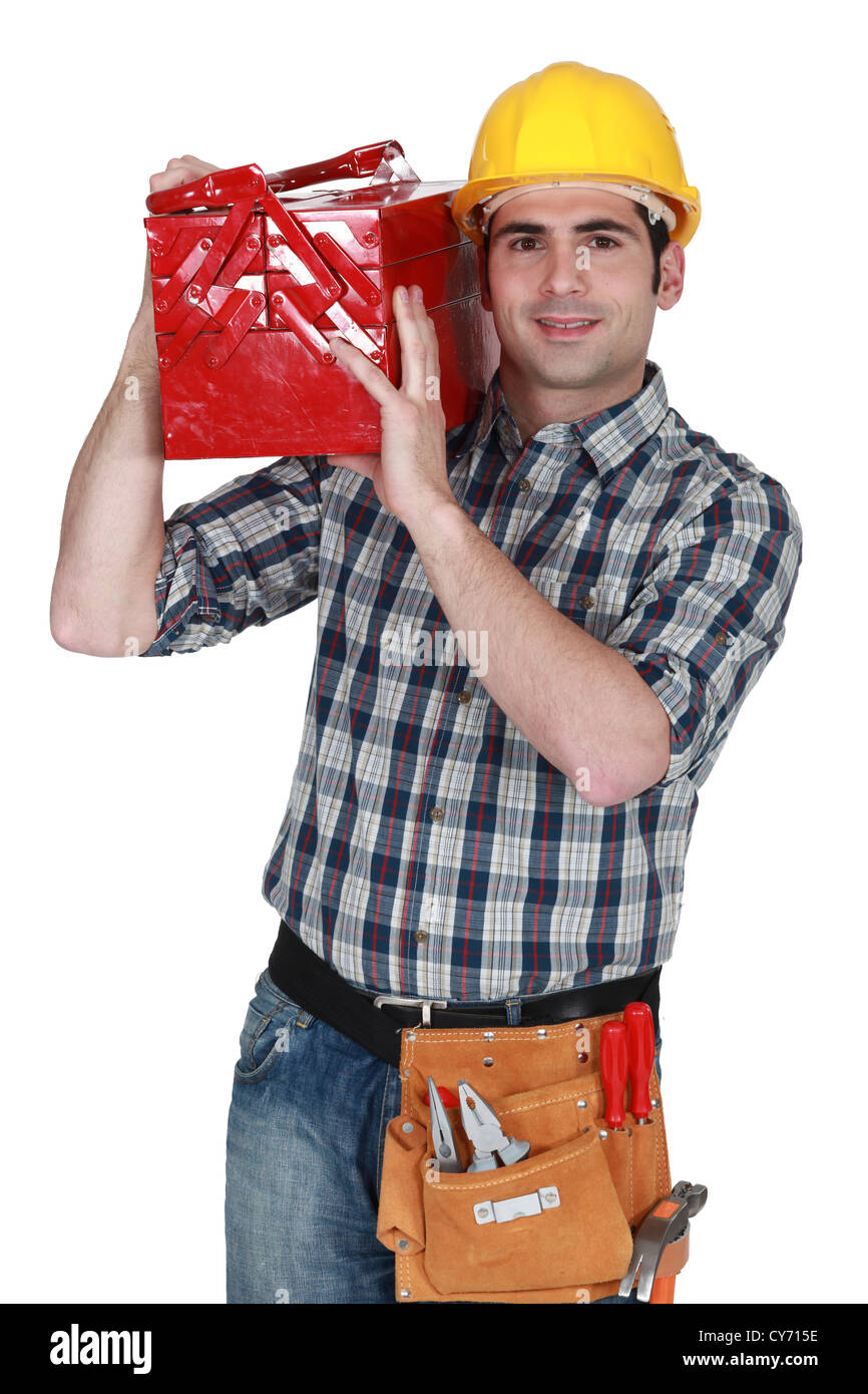 Maintenance engineer carrying professional tools hi-res stock ...