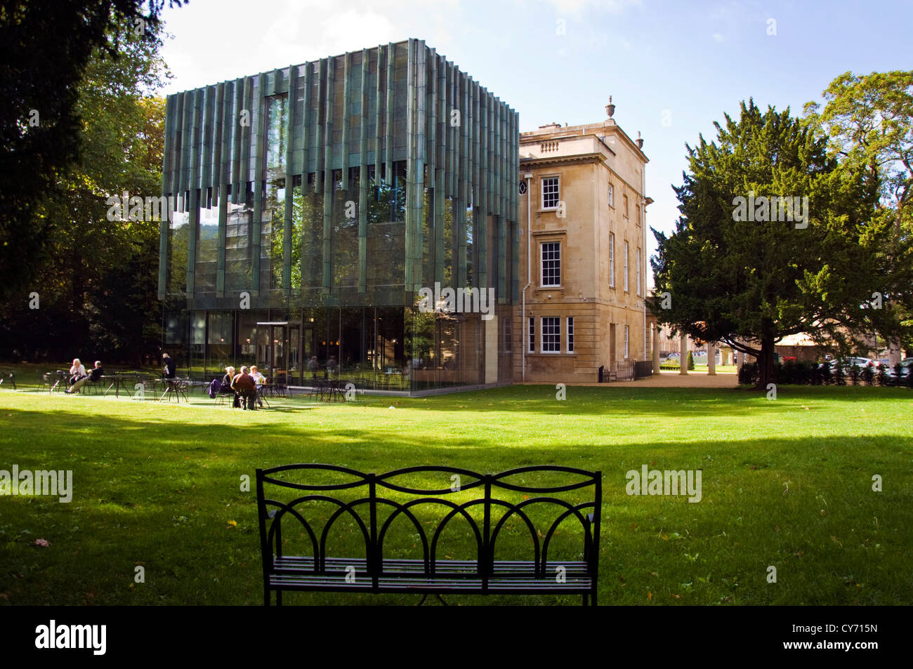 Rear gardens of Holburne Museum showing modern extension of original ...