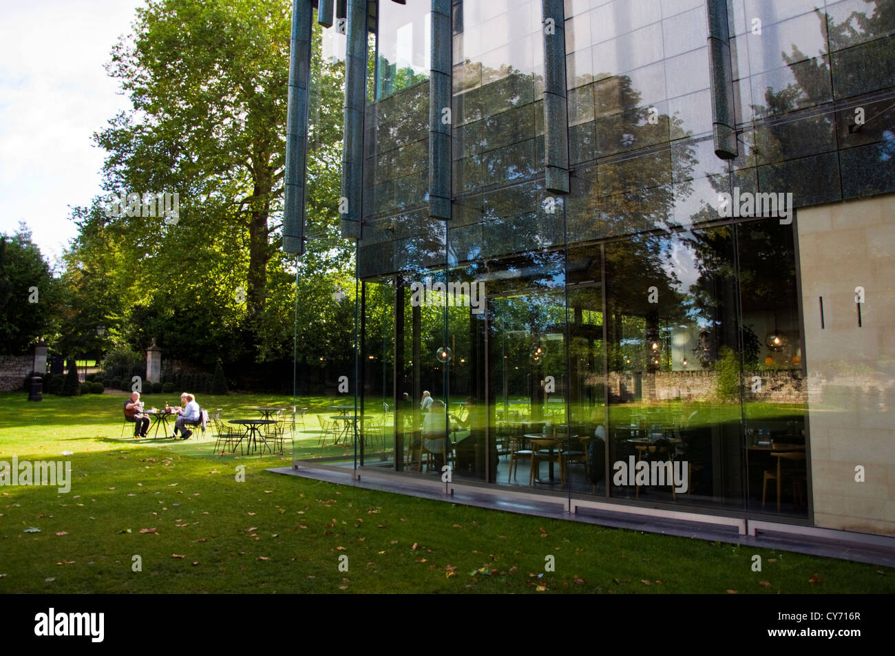 Rear gardens of Holburne Museum showing modern extension of original ...