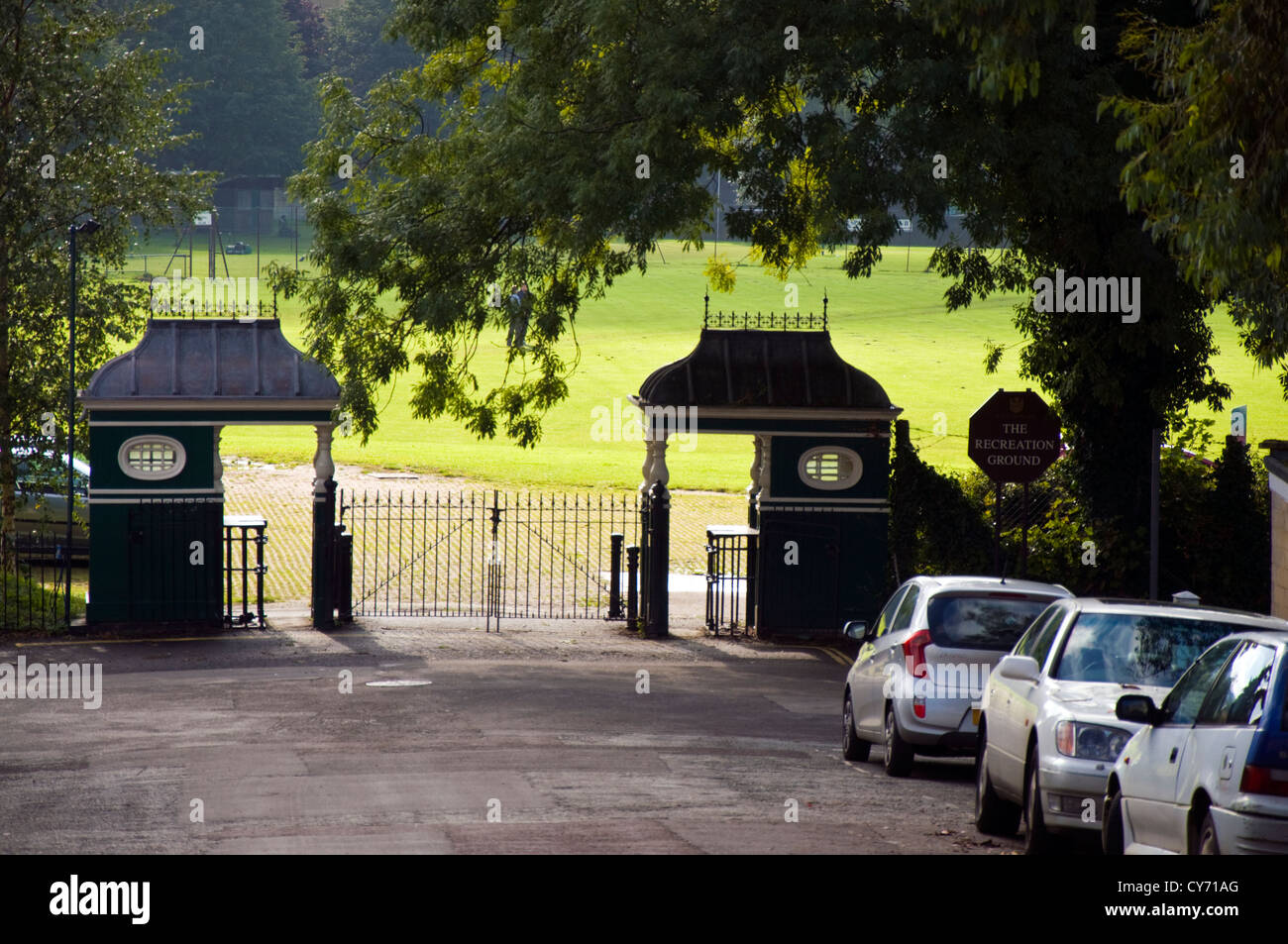 Old turnstiles at The Recreation Ground in Bath city Stock Photo - Alamy