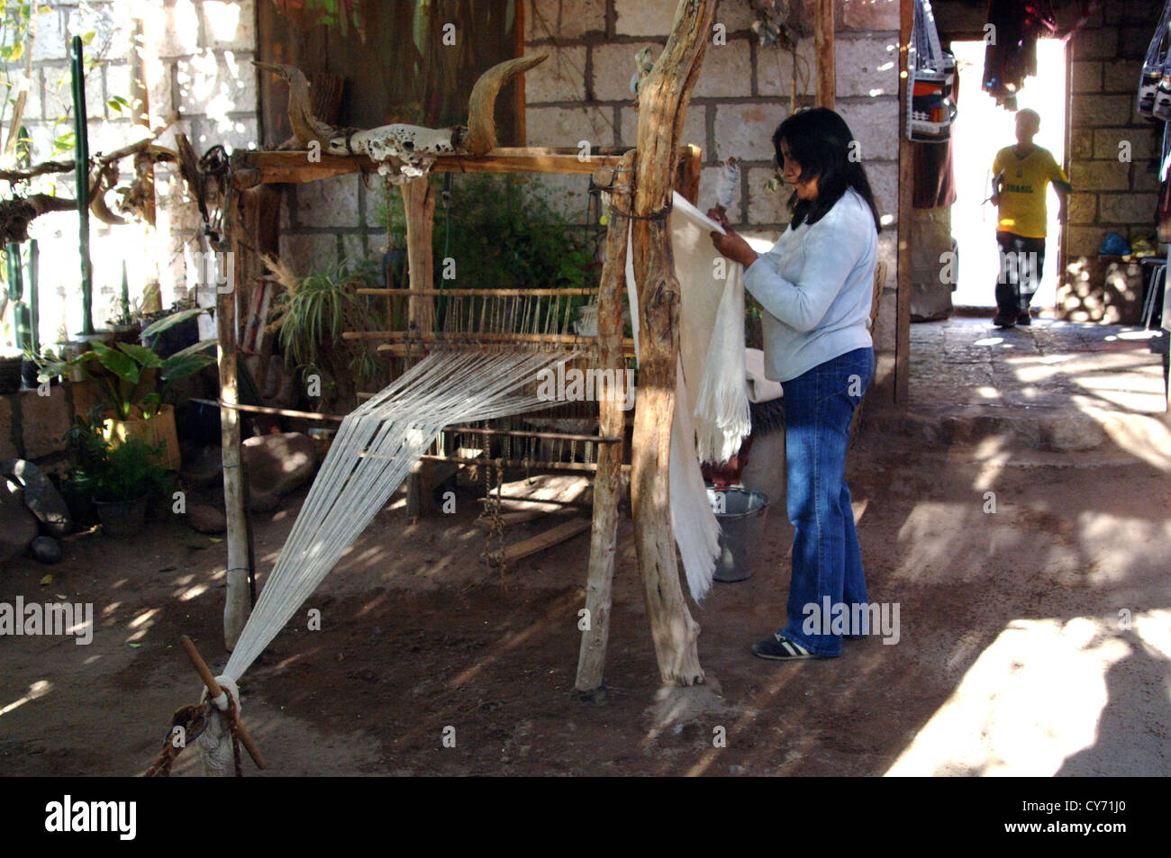Woman Weaving Using A Loom High Resolution Stock Photography and Images ...