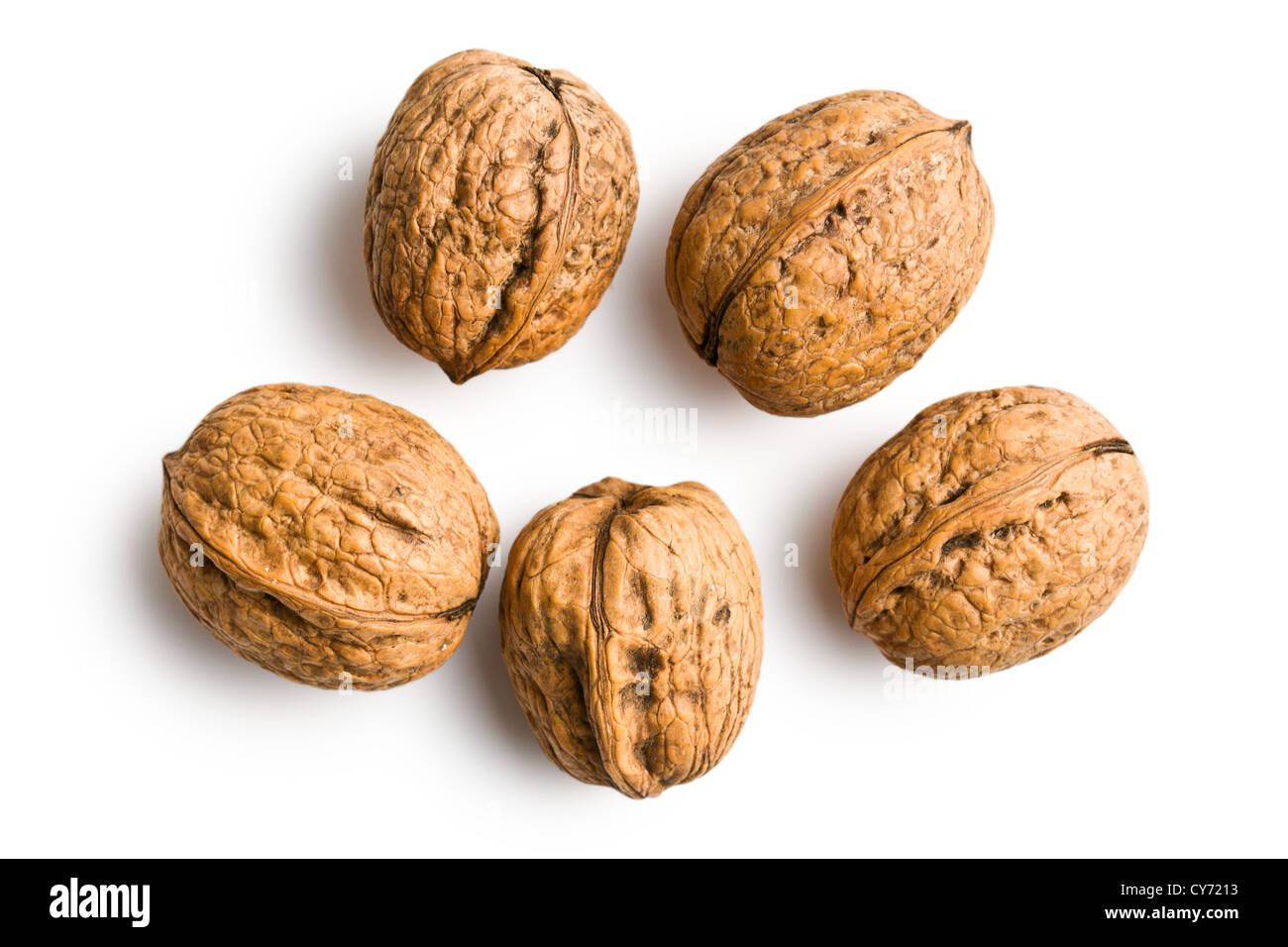 dried walnuts on white background Stock Photo - Alamy