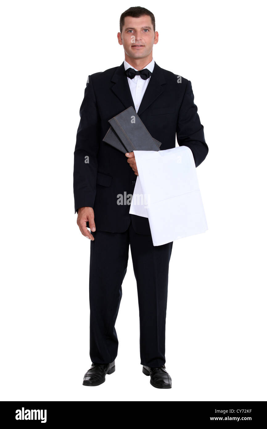 Waiter host holding menu hi-res stock photography and images - Alamy