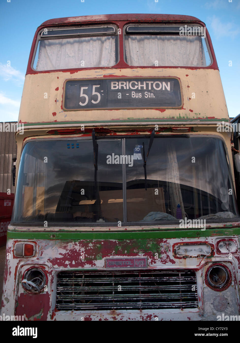 Old double decker bus in scrap hi-res stock photography and images - Alamy