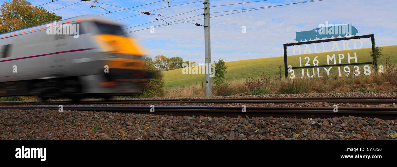 East Coast Train Company 82 class, Mallard Speed Record sign, East ...