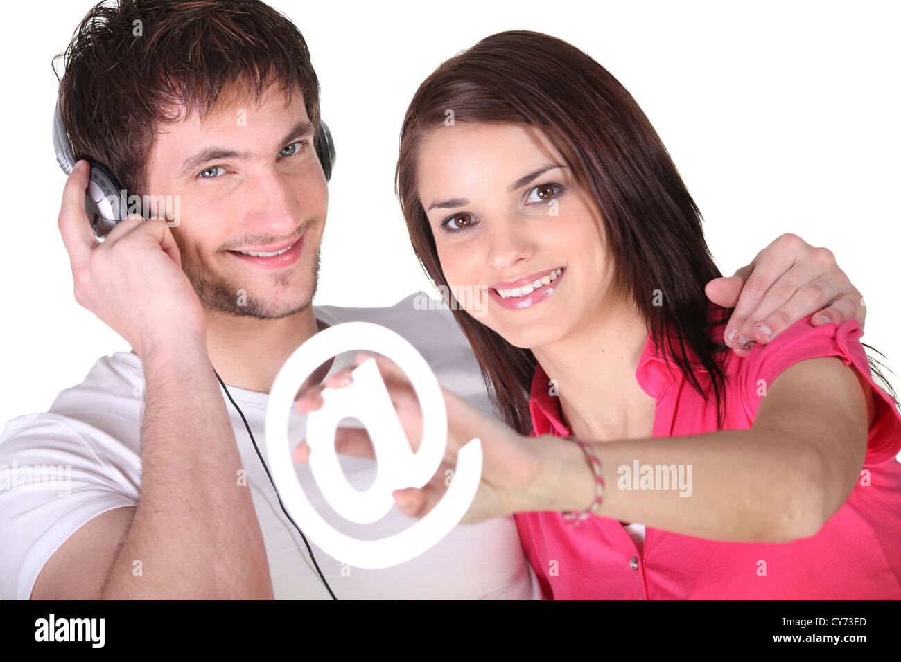 couple of technophiles Stock Photo - Alamy