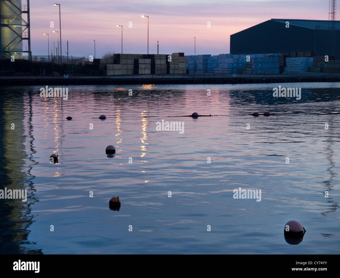 Shoreham Harbour in East Sussex on a winter night Stock Photo - Alamy