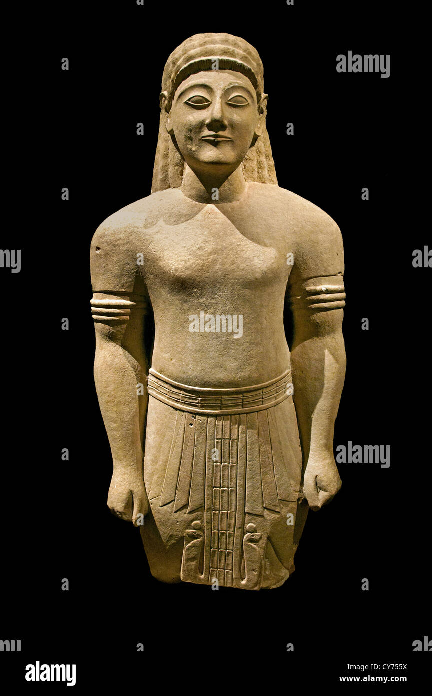 Limestone male figure in Egyptian dress Archaic mid-6th century B.C ...