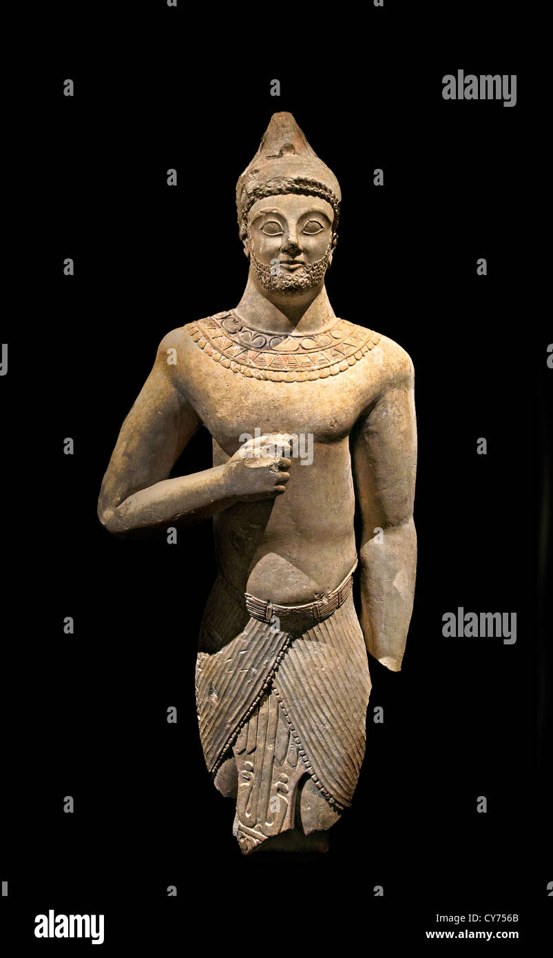Limestone male figure in Egyptian dress Archaic century B.C. Cypriot ...
