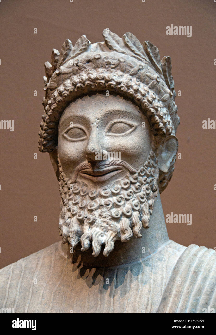 Head Limestone statue of a bearded man with votive offerings Classical ...