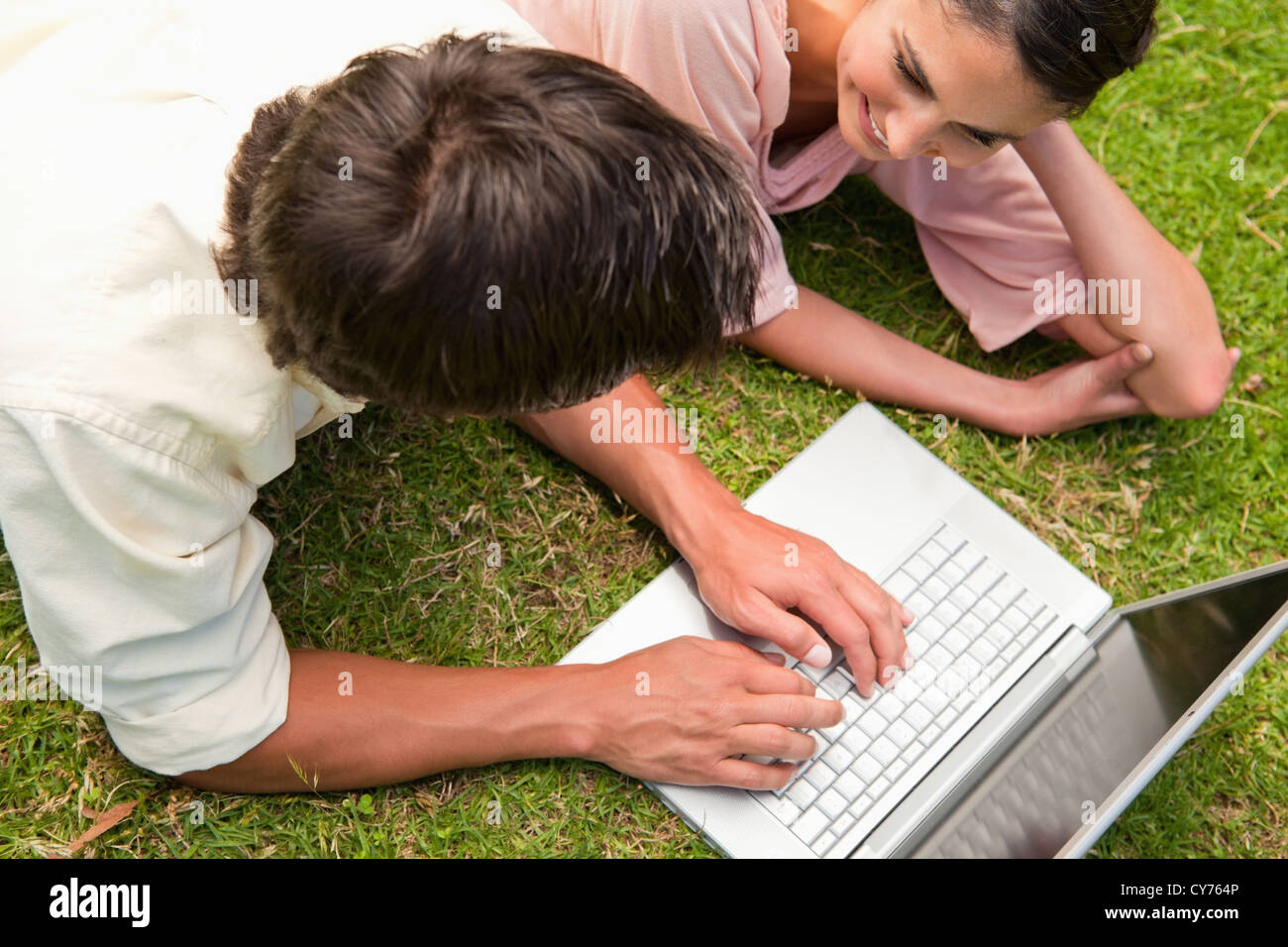 Elevated view handsome young hi-res stock photography and images - Alamy