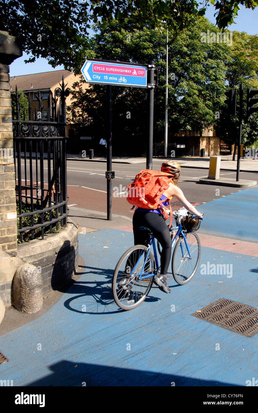Signs for London cycle superhighway initiated by London Mayor Boris ...