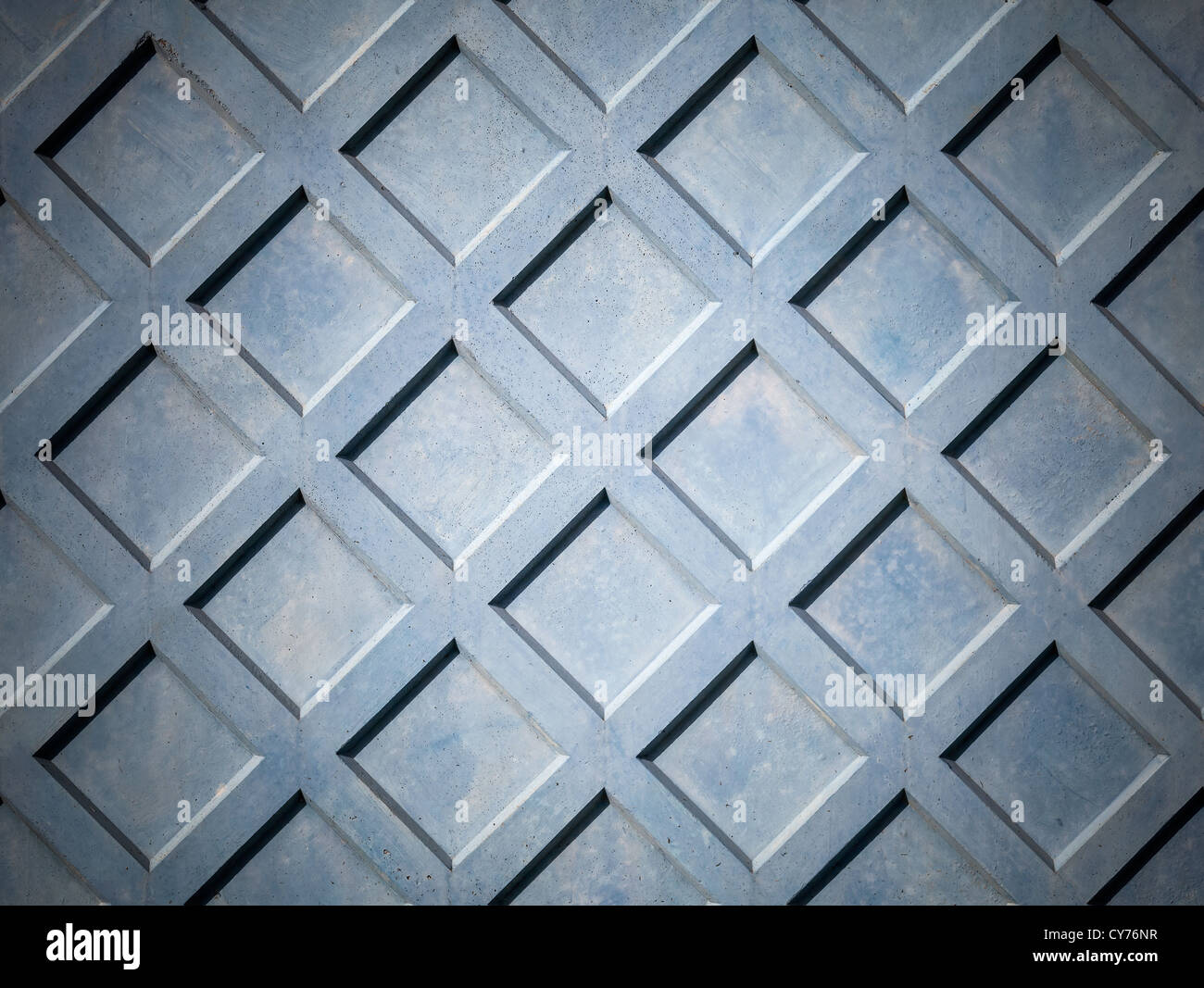 Blue painted concrete background texture. Plate of cement fence with ...
