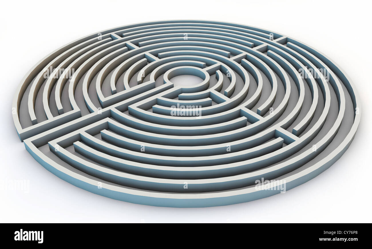 circular labyrinth isolated on white background Stock Photo - Alamy
