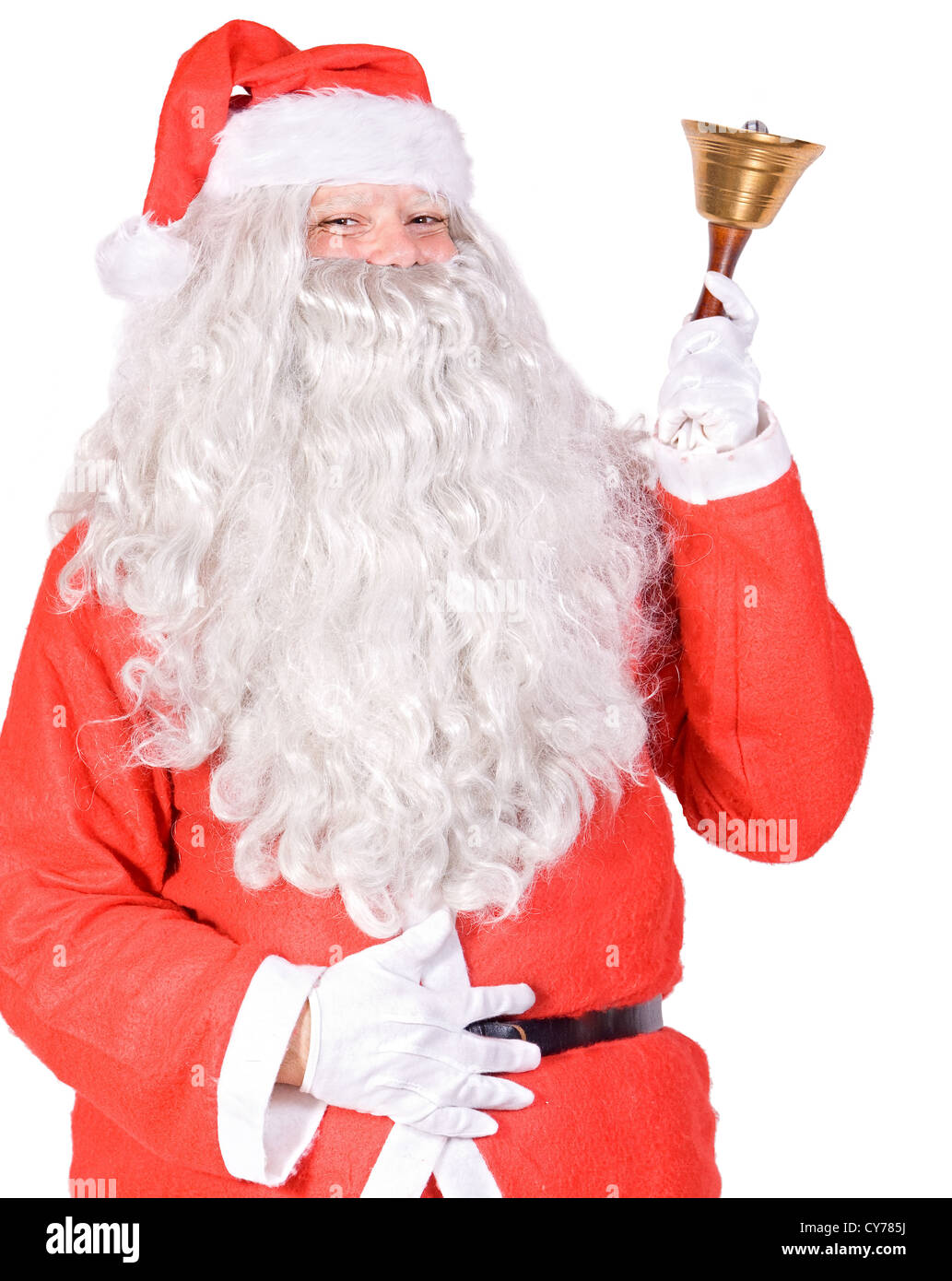 Santa Claus with bell Stock Photo - Alamy