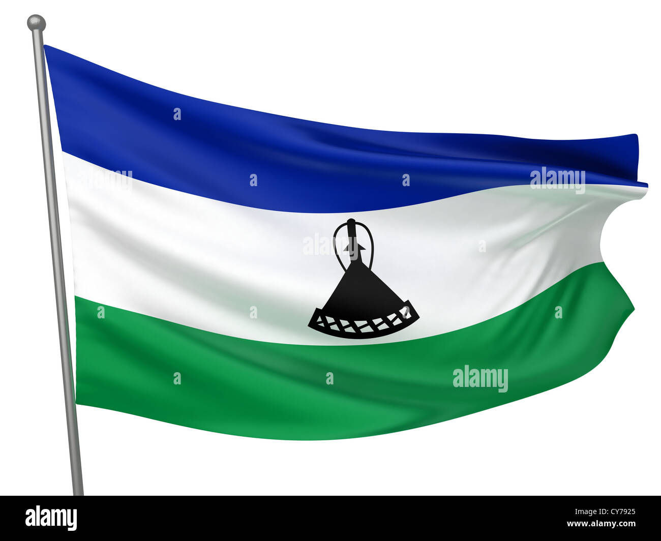 Lesotho National Flag - All Countries Collection - Isolated Image Stock ...