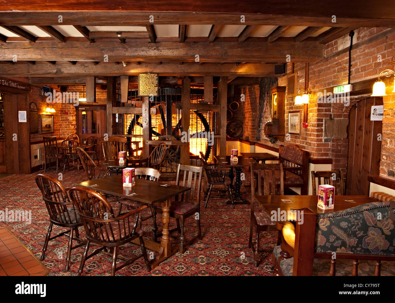 The mill at worston pub bar restaurant Stock Photo - Alamy