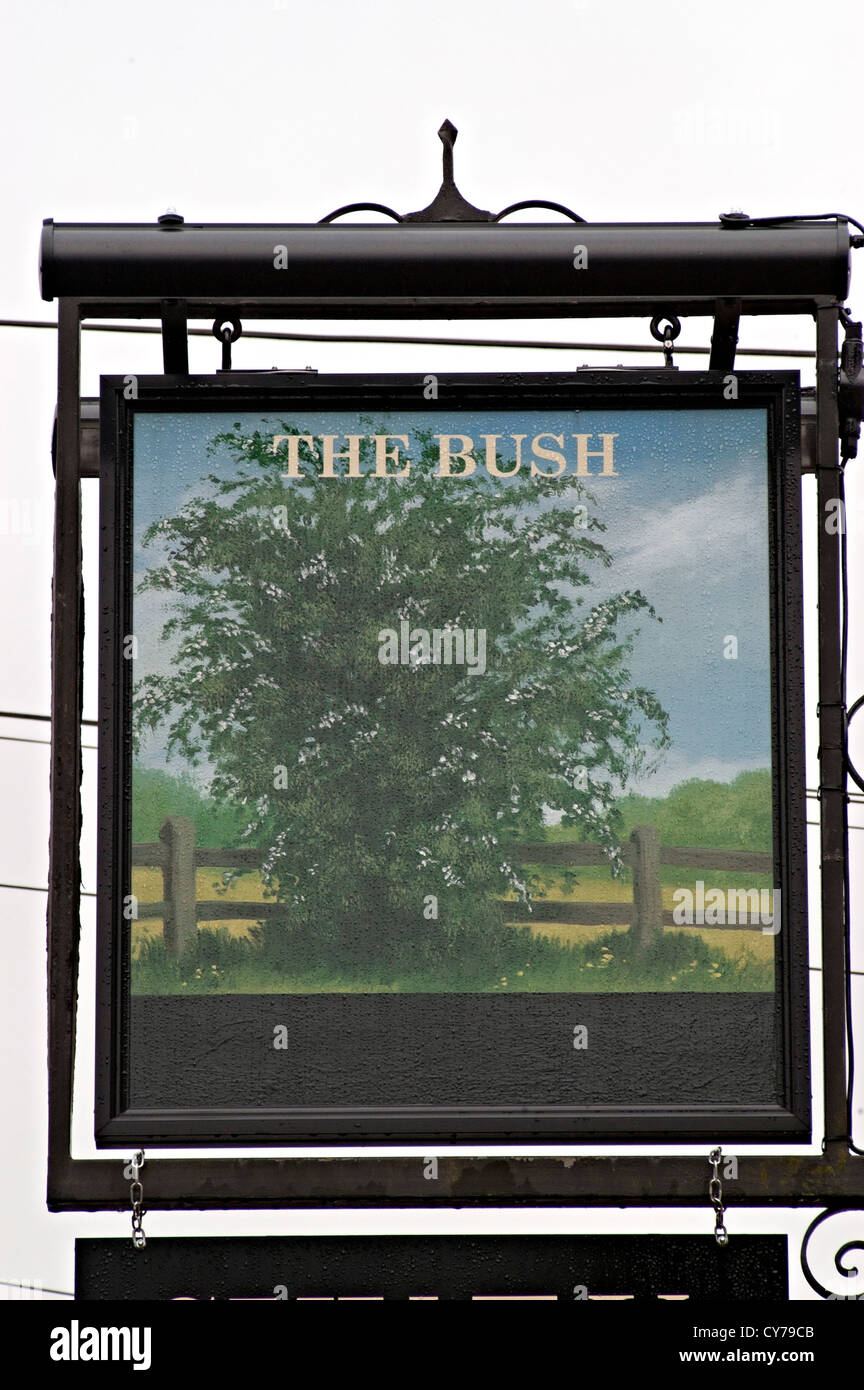 the bush Pub sign Stock Photo - Alamy