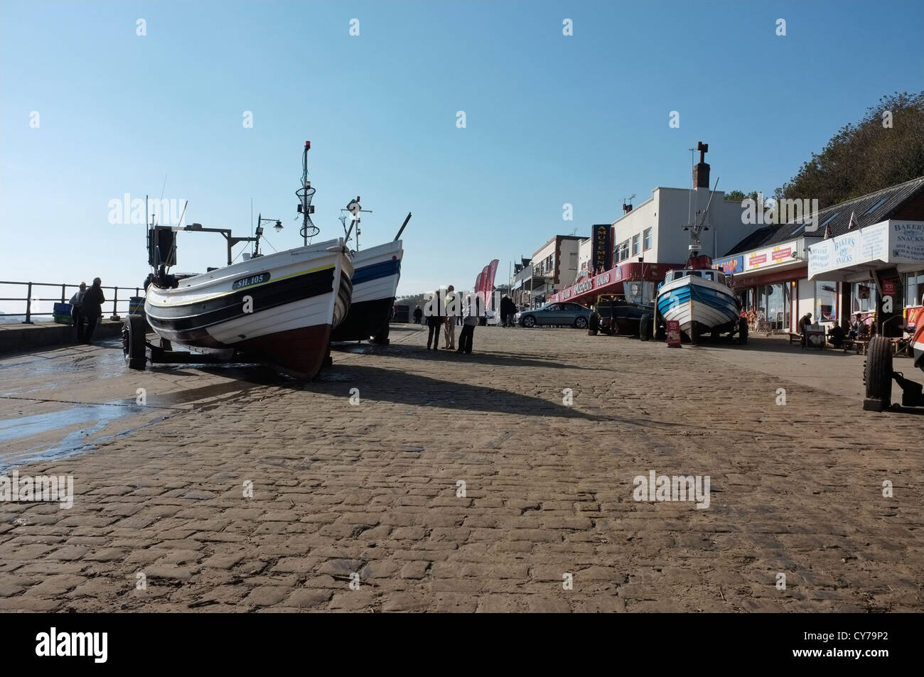 The coble landing at Filey, East Yorkshire Stock Photo - Alamy