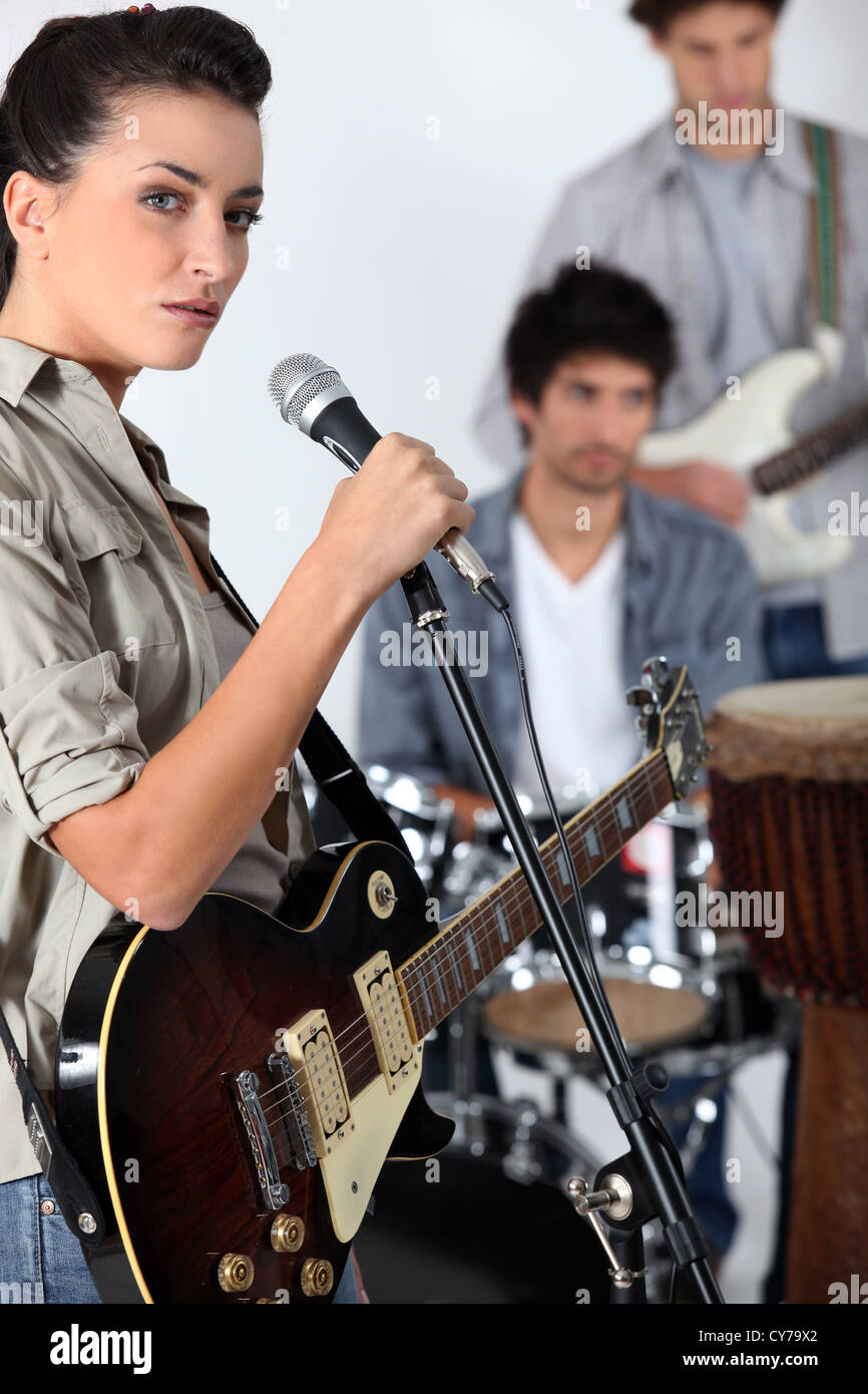 A band jamming together Stock Photo - Alamy
