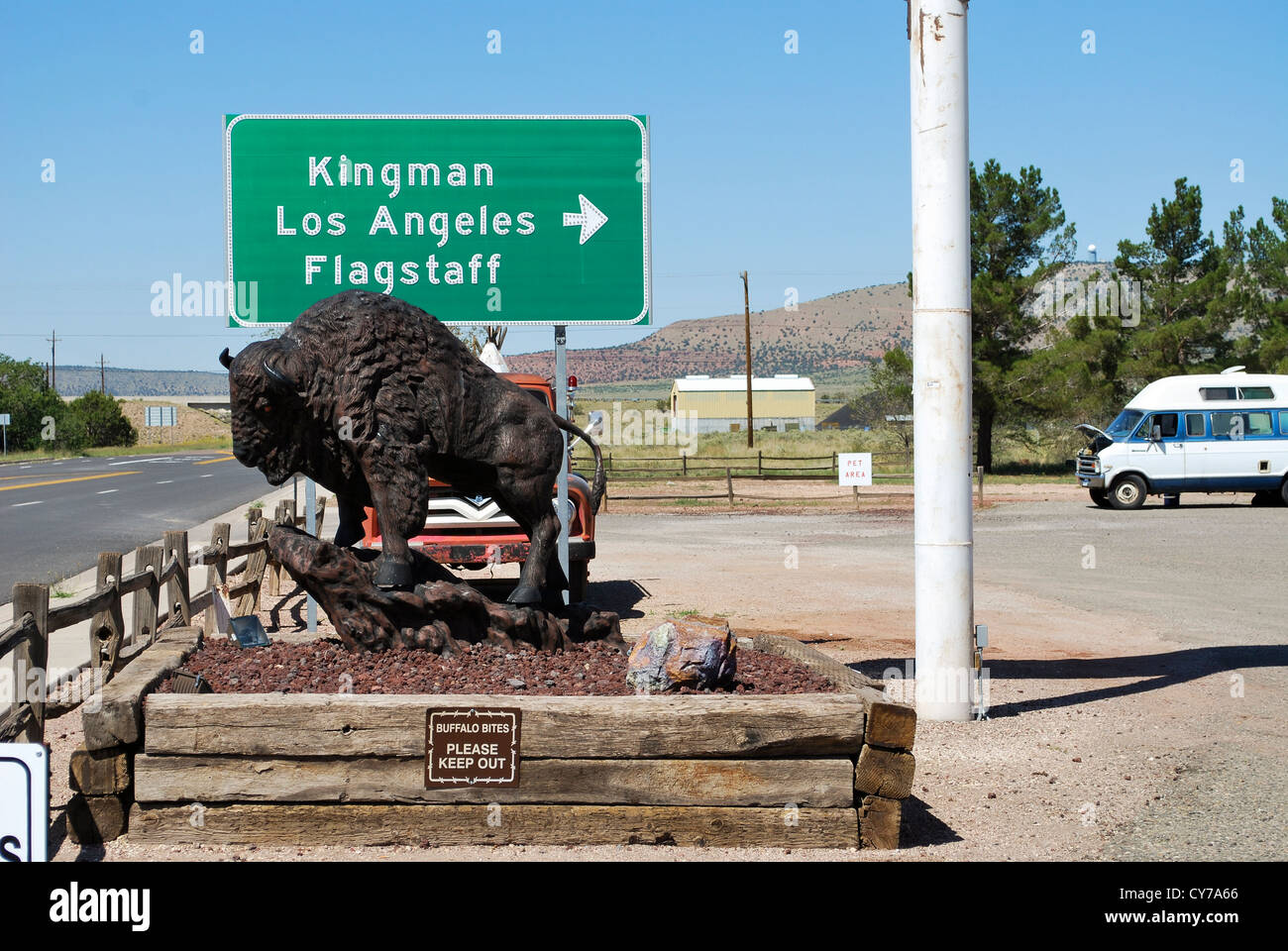 Buffalo Statue on Historic Route 66. Arizona (United States Stock Photo ...