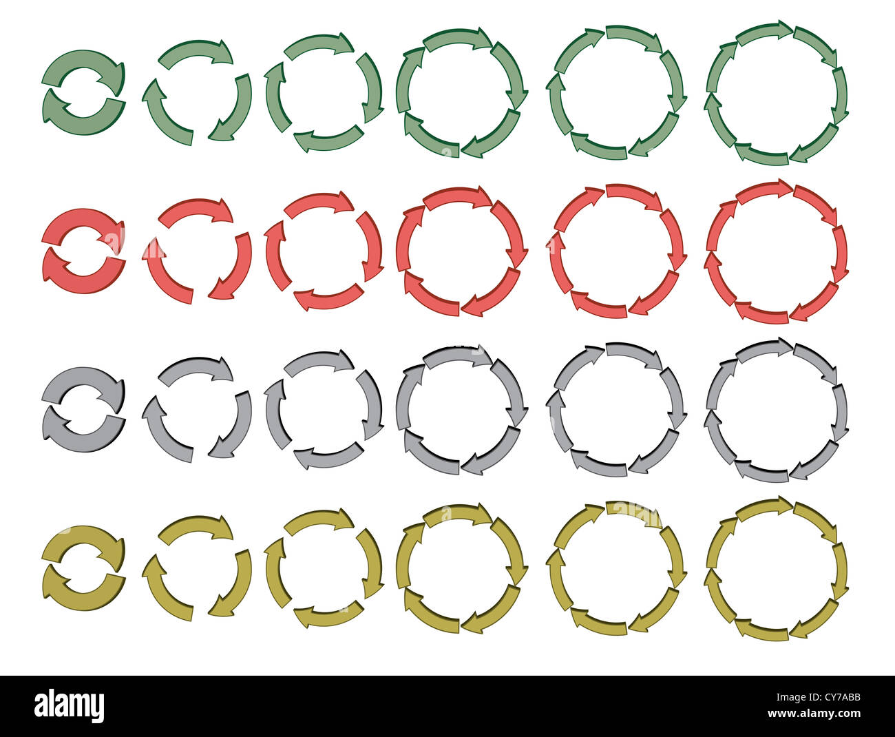 set of 3d cycling arrows Stock Photo - Alamy