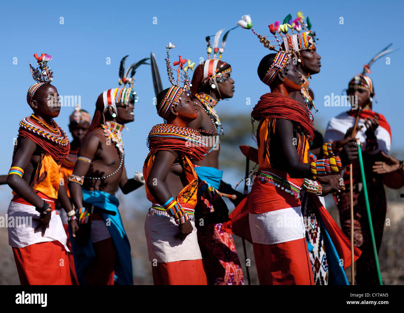 Samburu Tribe Dance Kenya Stock Photo - Alamy