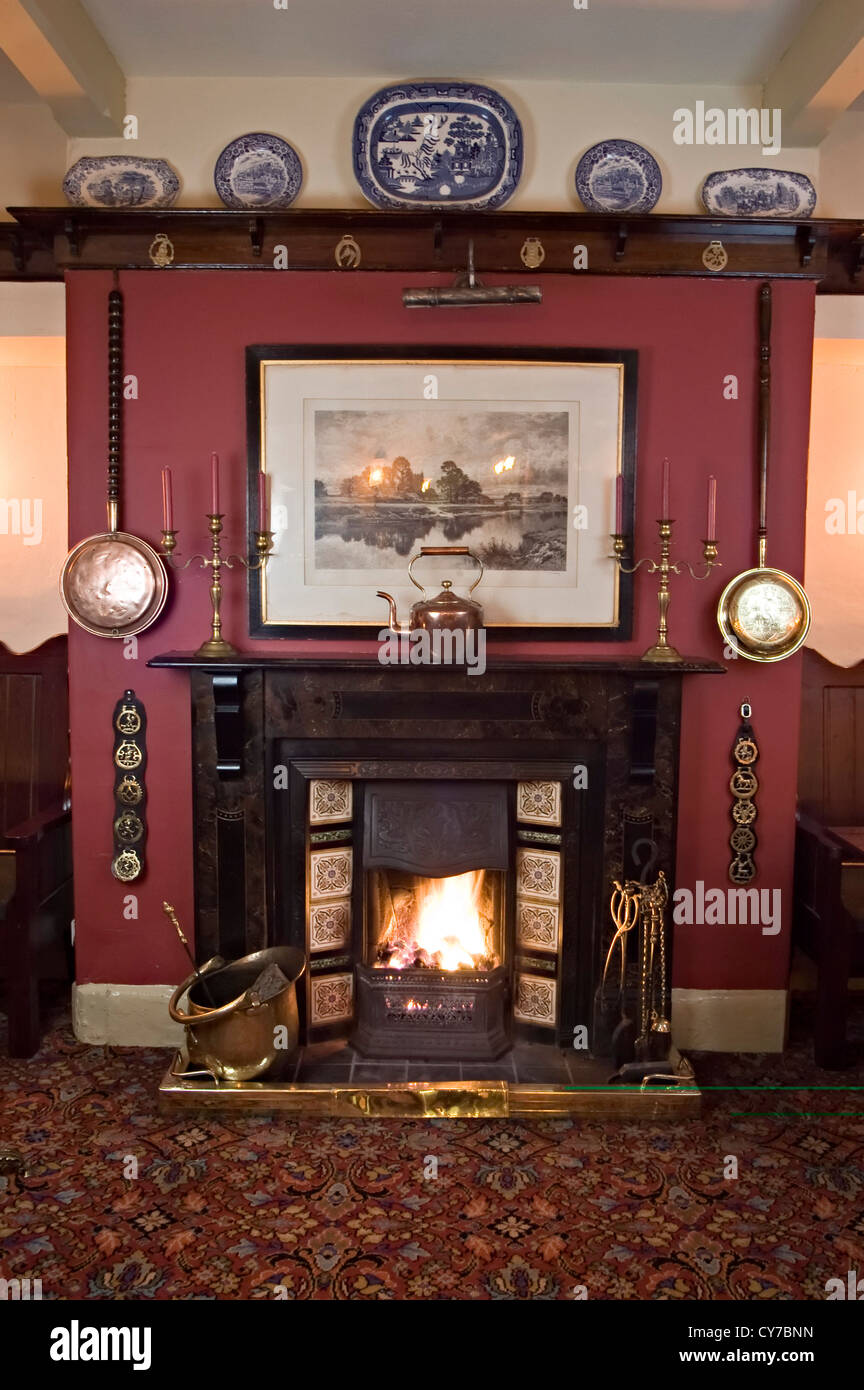 pub interior fire Stock Photo - Alamy