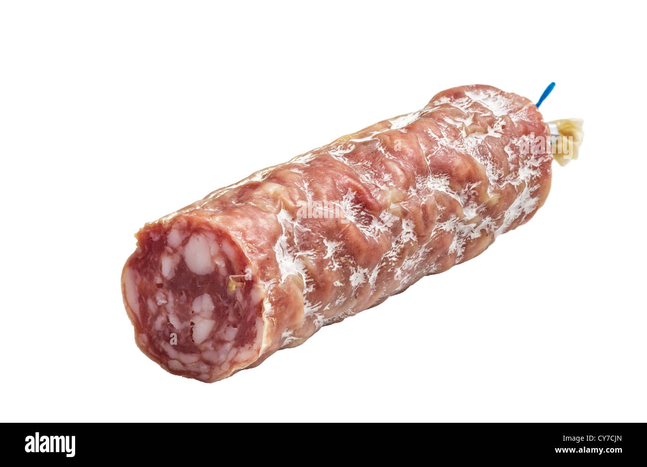 dried pork salami isolated on white background Stock Photo - Alamy