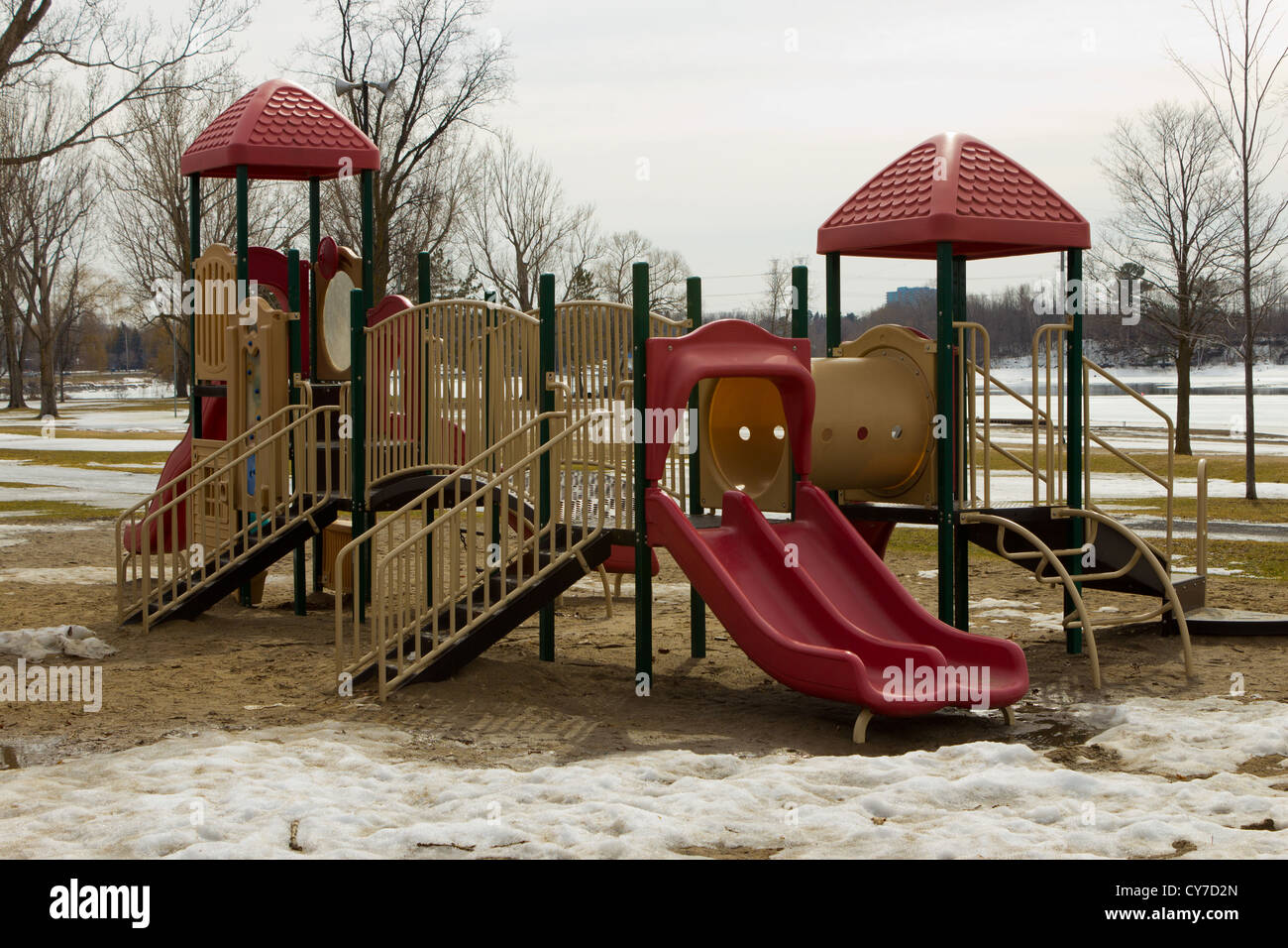 Play structure in the park Stock Photo - Alamy