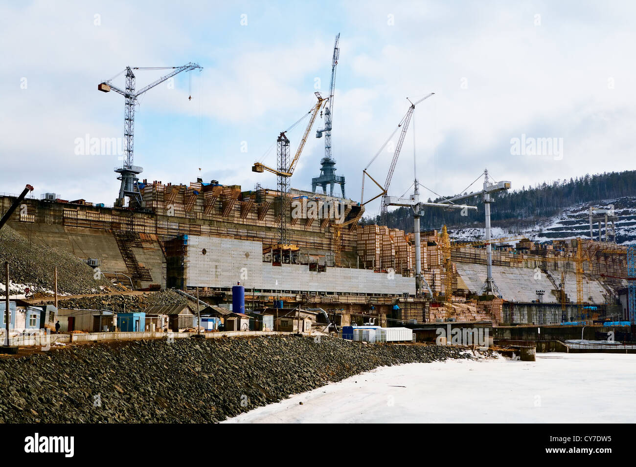 Construction of hydroelectric Boguchanskaya the Angara River Stock ...