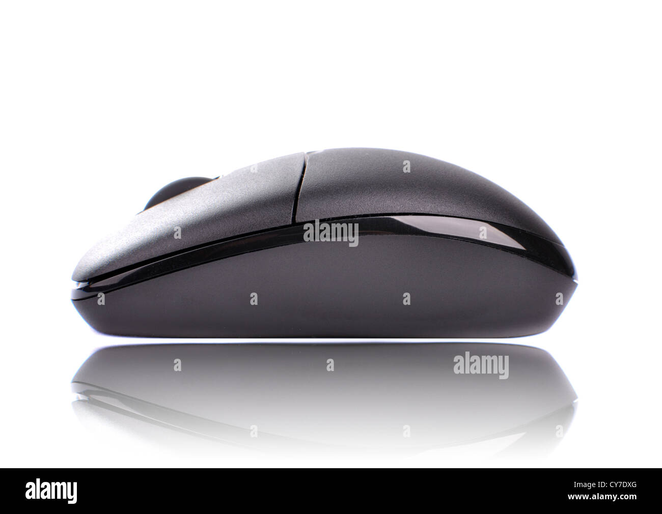 Black Wireless Computer Mouse Isolated On White Stock Photo - Alamy