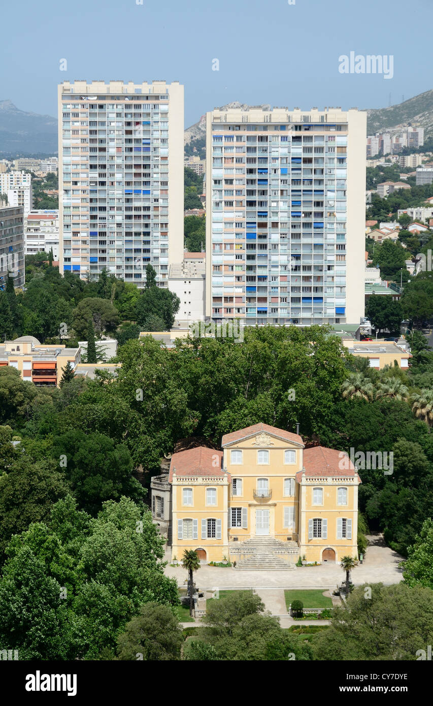 Aerial View of the Bastide de la Magalone Park Garden and Tower Blocks ...