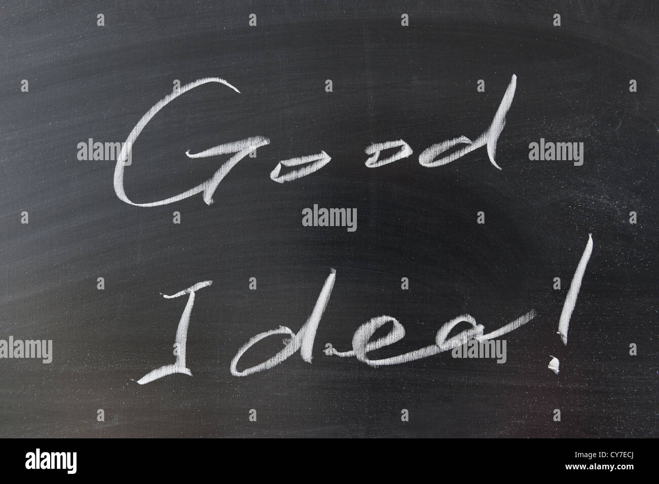 Good idea words written on chalkboard Stock Photo - Alamy