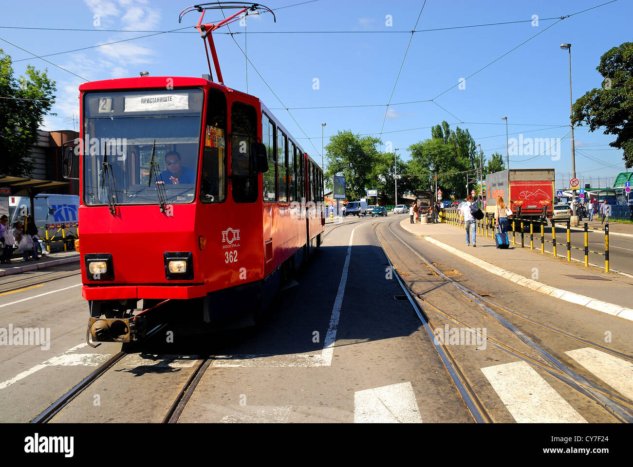Belgrade, Serbia : the red trams of Belgrade Stock Photo - Alamy
