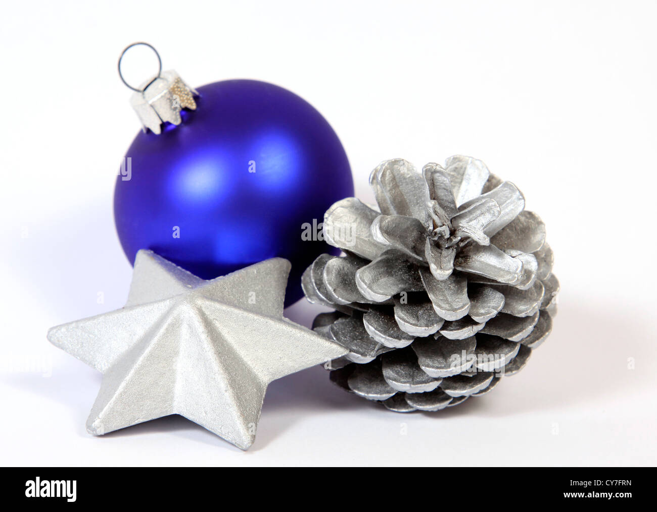 Blue silver christmas tree Cut Out Stock Images & Pictures - Alamy