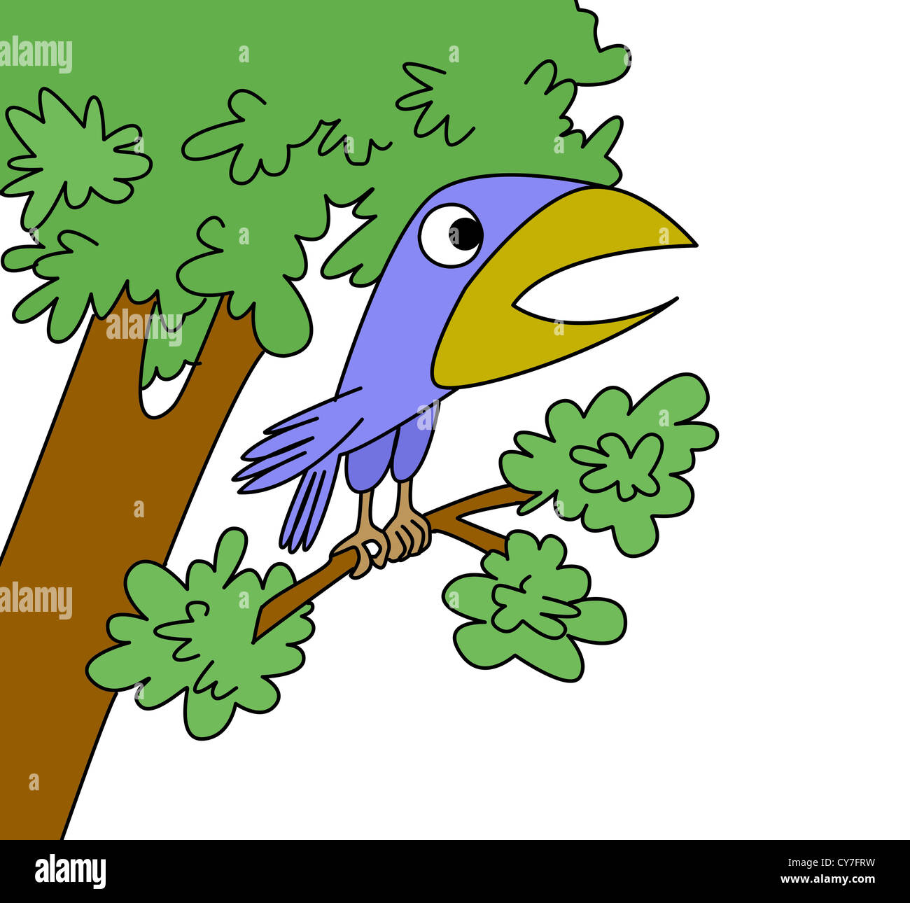 bird drawing on white background Stock Photo - Alamy