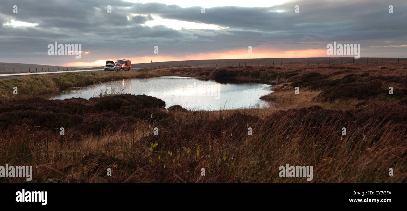 Peak District moorland at the Snake Pass summit Stock Photo - Alamy