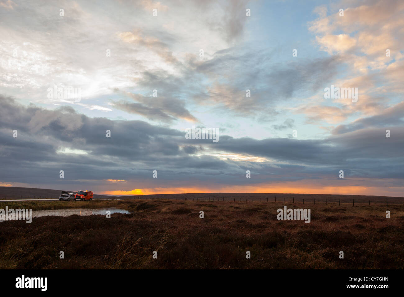 Peak District moorland at the Snake Pass summit Stock Photo - Alamy