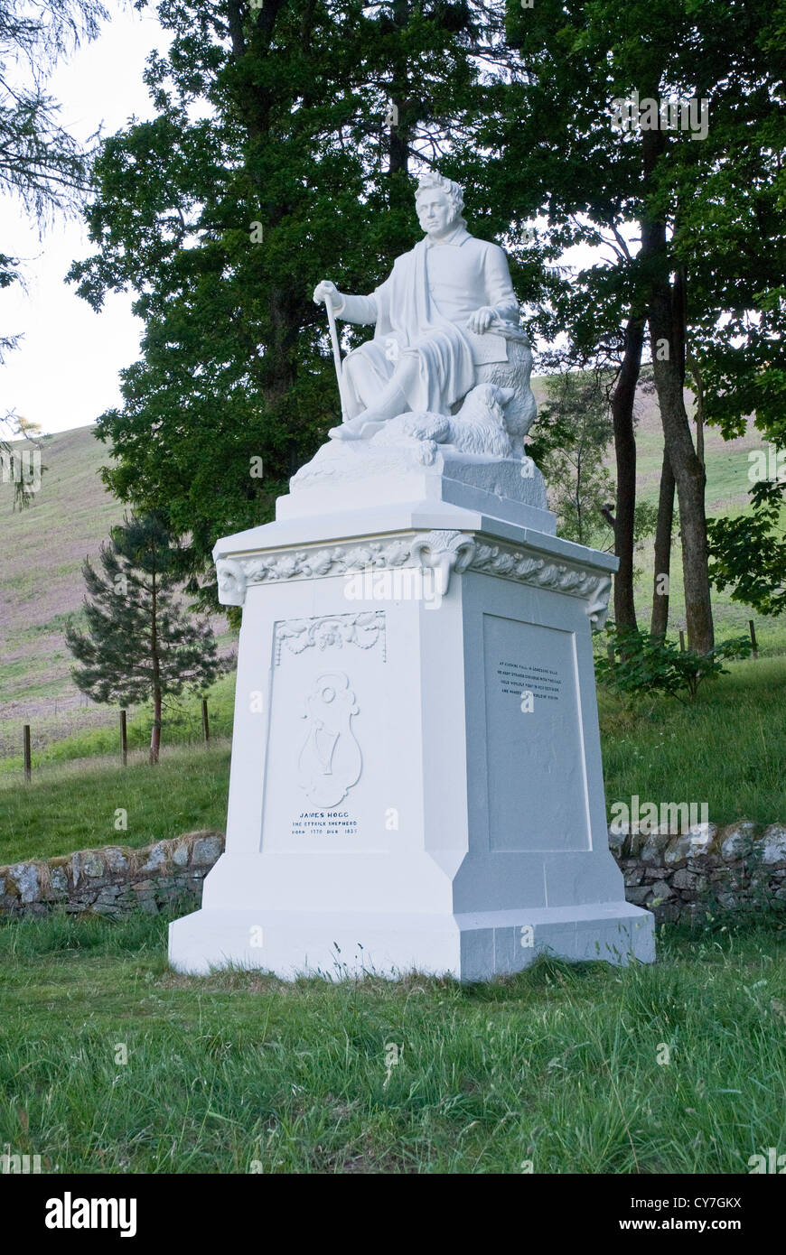 Statue of Scottish writer and poet James Hogg. Located on the roadside ...