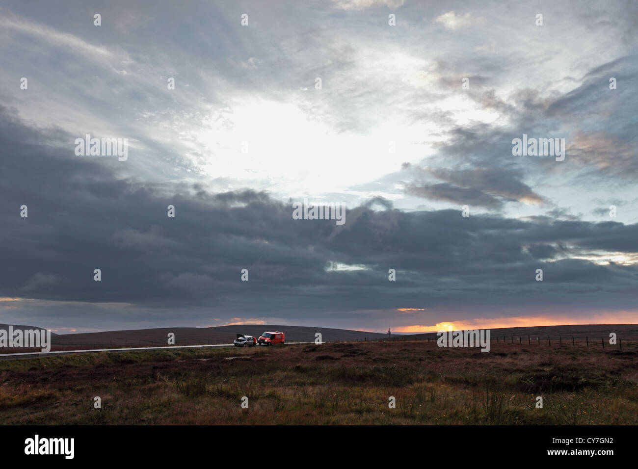 Peak District moorland at the Snake Pass summit Stock Photo - Alamy