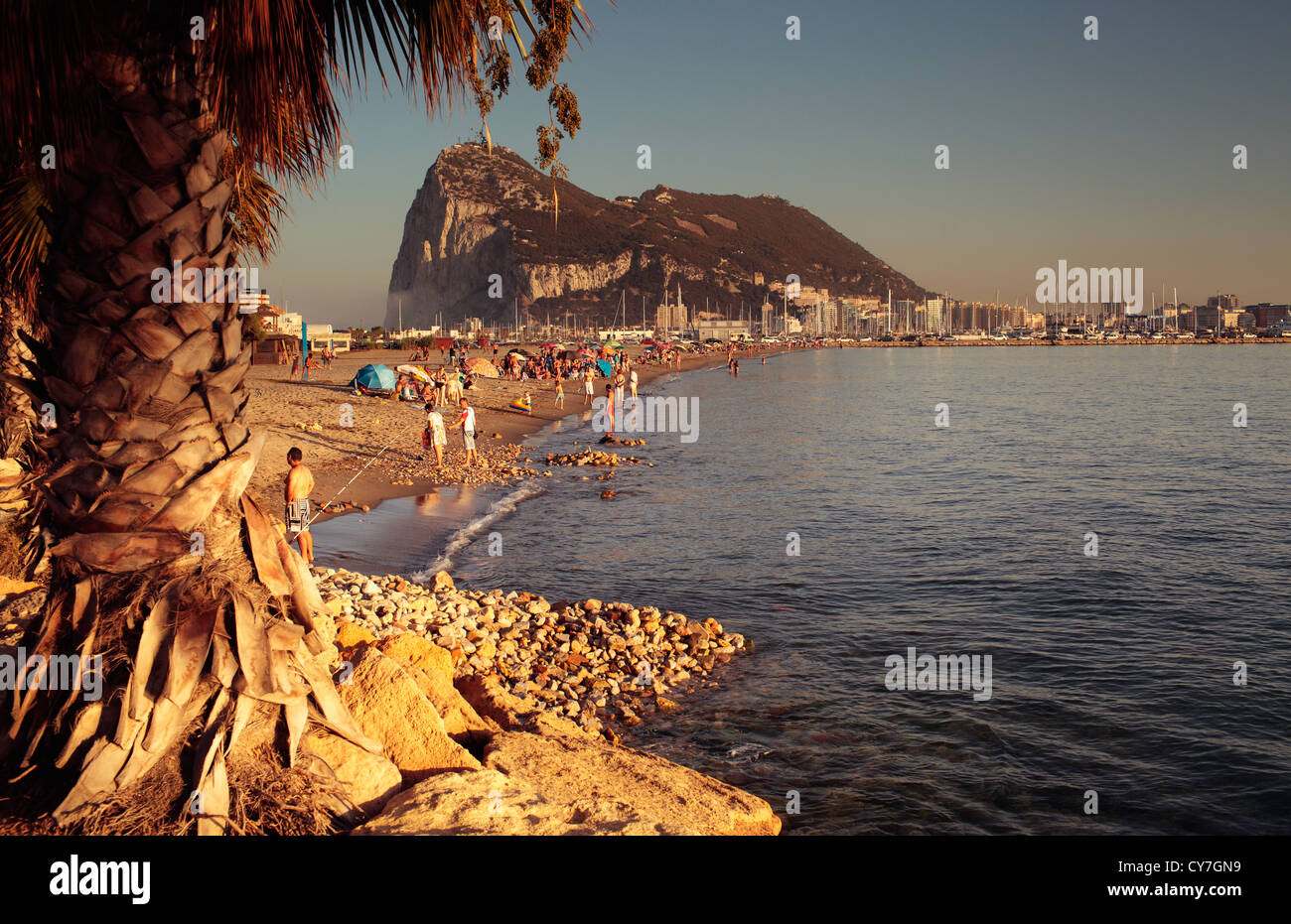 A view of Gibraltar from the town of La Linea Stock Photo - Alamy