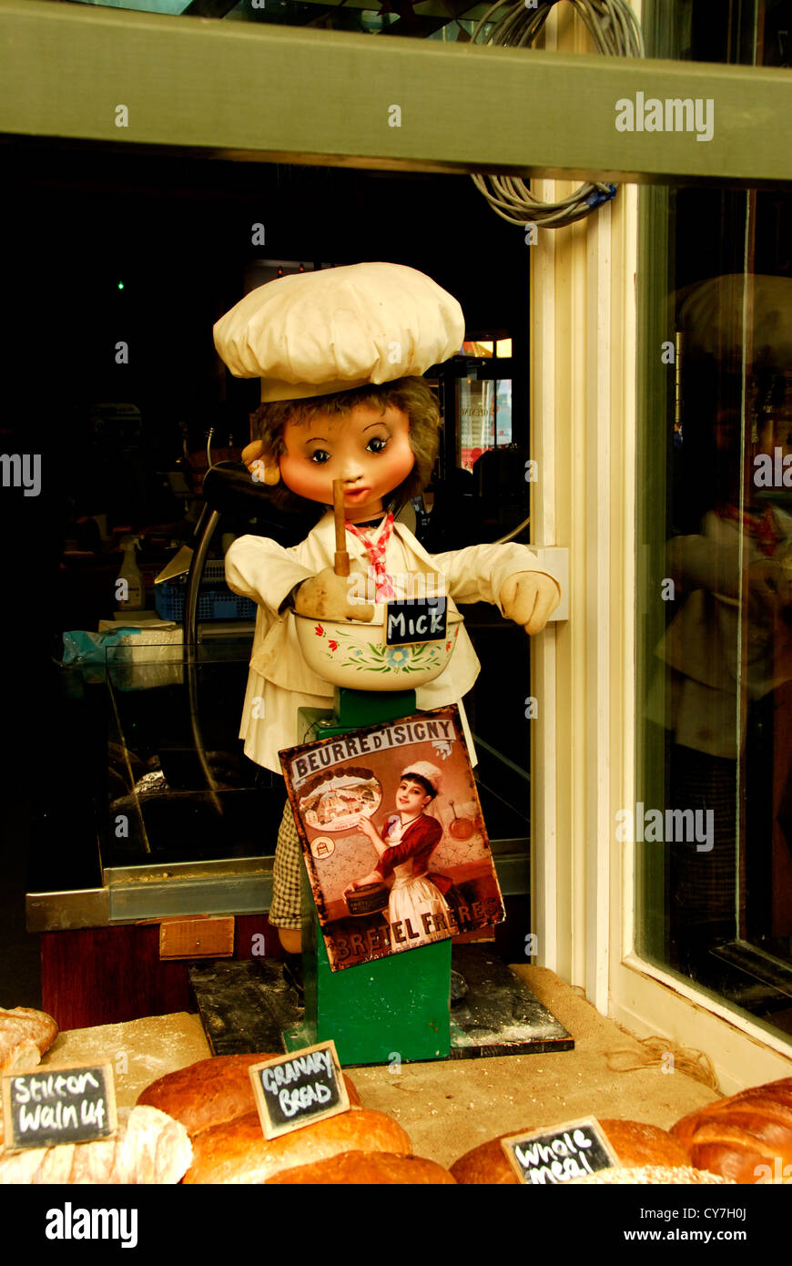 Display in a Bakers shop window Stock Photo - Alamy