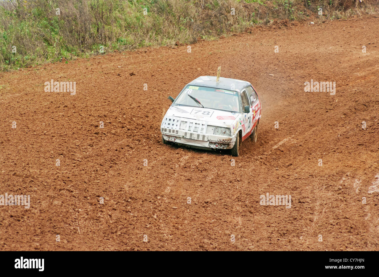 Racing car with board number 78 on sand racing road Stock Photo - Alamy